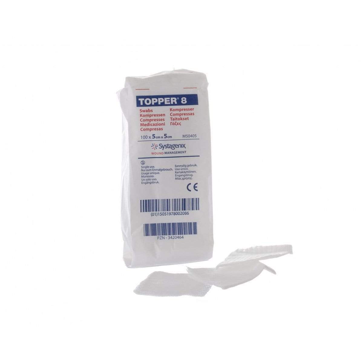 Topper 8 Non-sterile gauze Swabs, Pack of 100